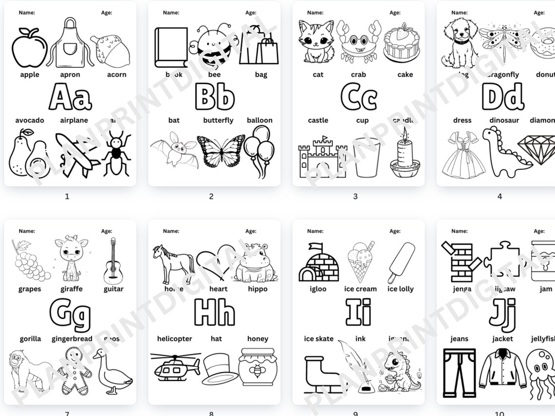 Alphabet Coloring in Pages for Kids | Preschool Worksheet | Printable ...