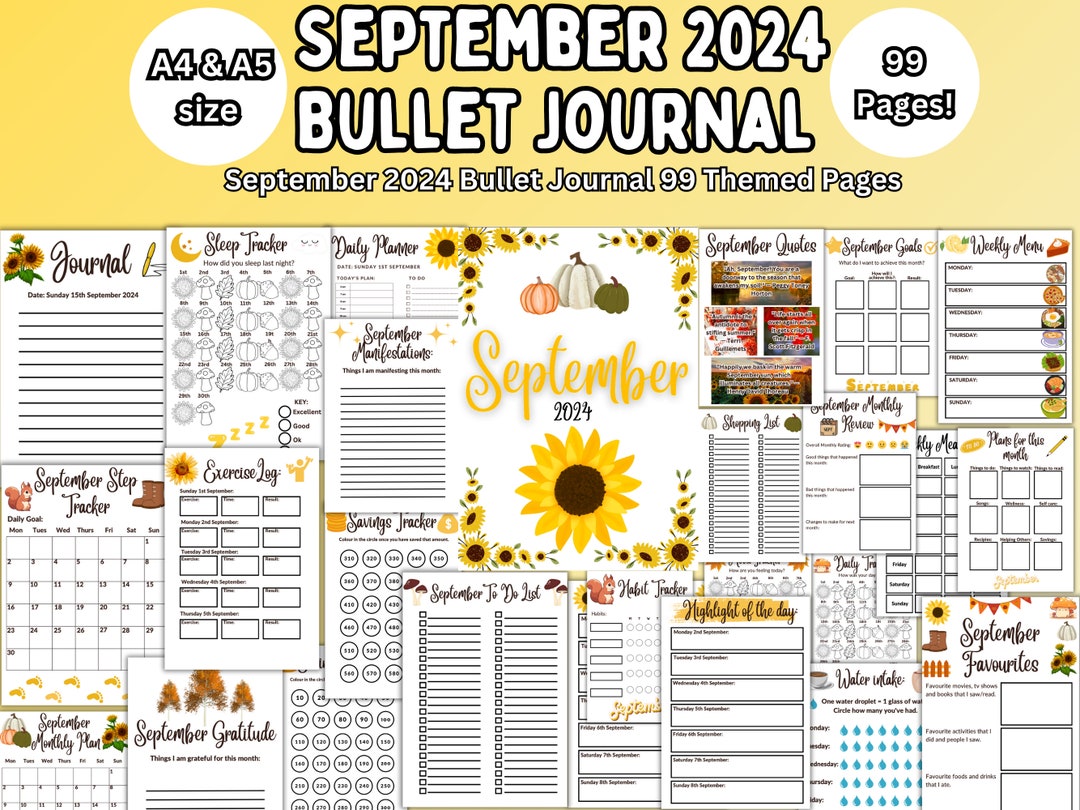 2024 Advanced September Bullet Journal Printable Digital Printable PDF ...
