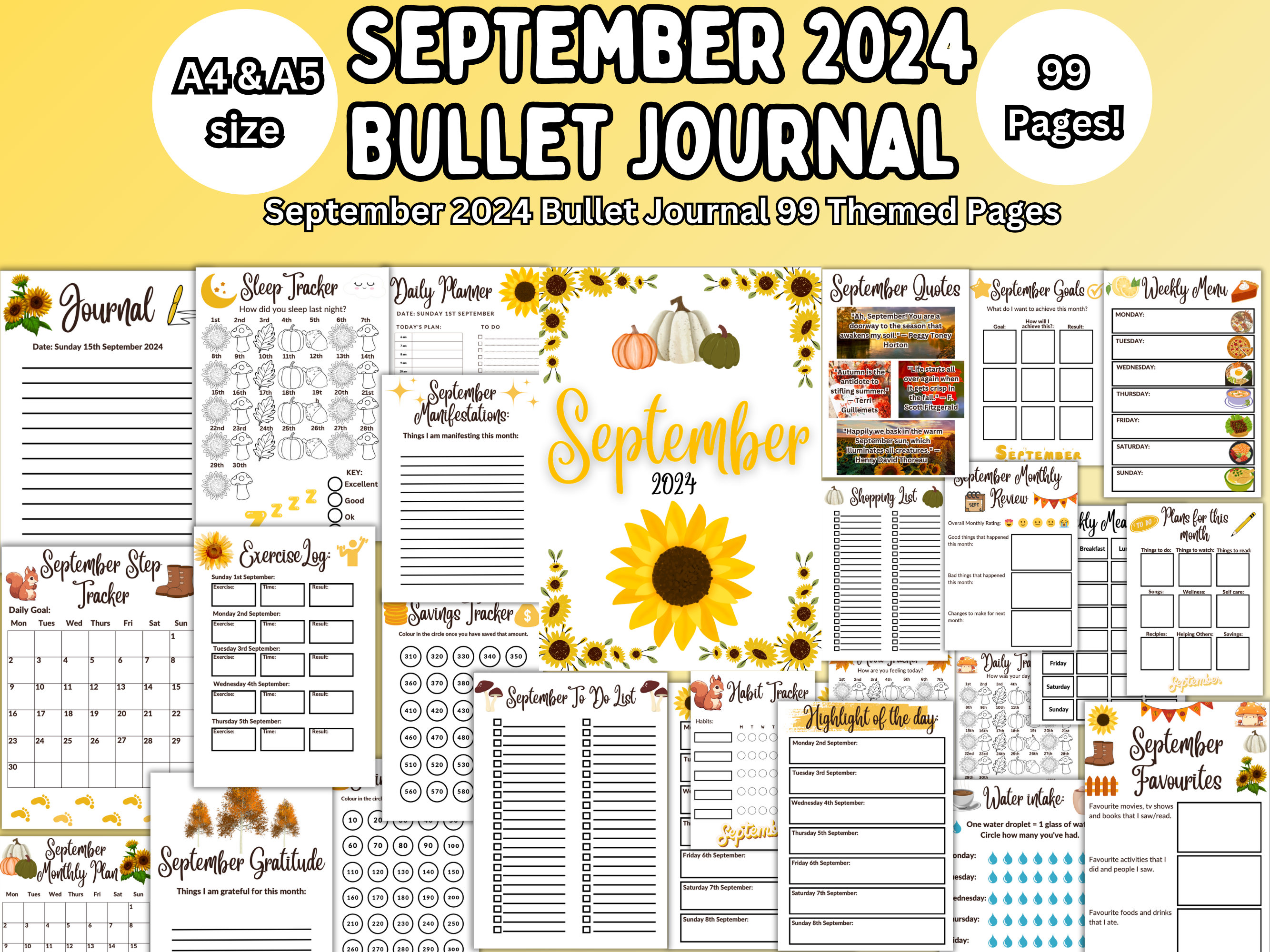 2024 Advanced September Bullet Journal Printable Digital - Etsy