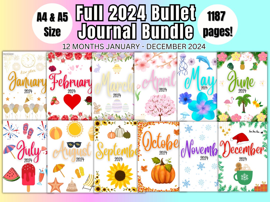 Advanced 2024 Full Bullet Journal Bundle 2024 Bullet Journal Printable ...