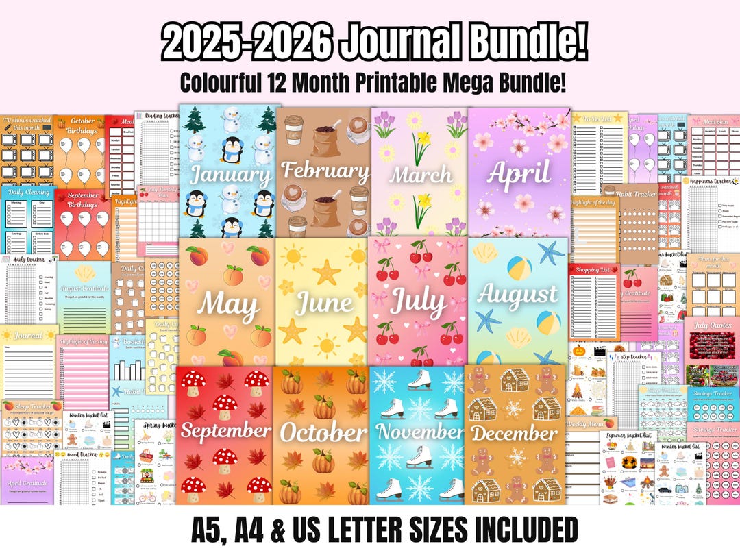 2026 Bullet Journal Bundle | Pre-made Bullet Journal Pages | Journal ...