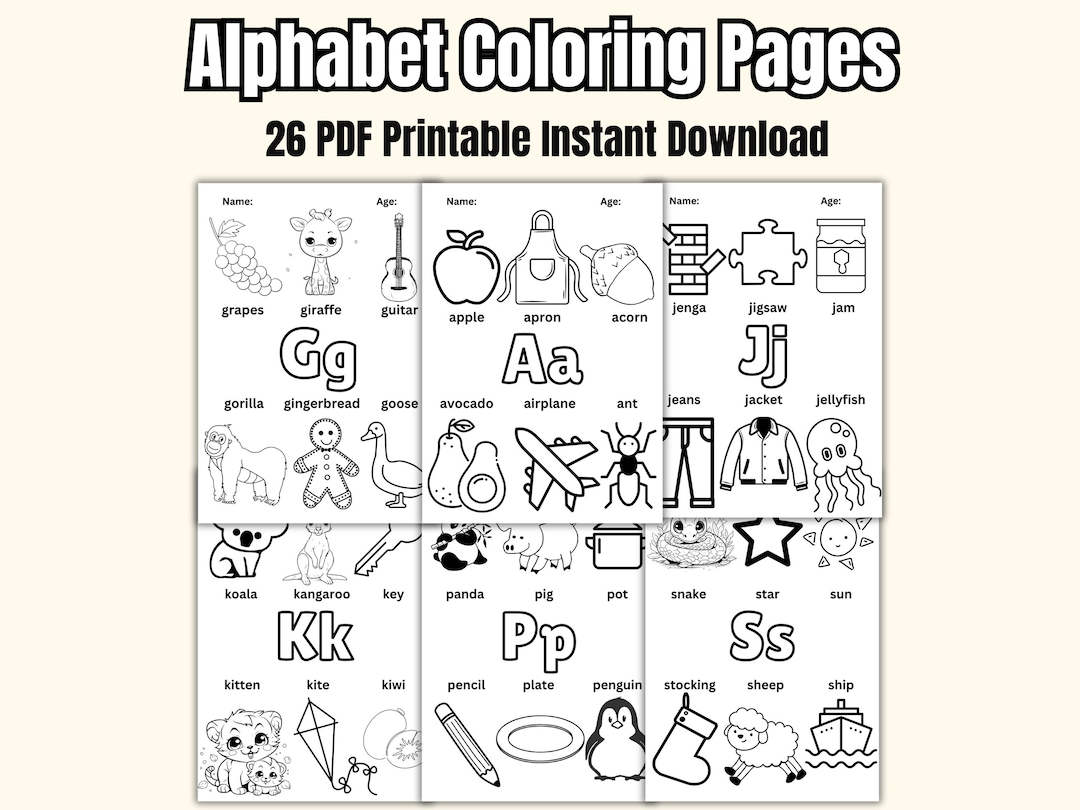 Alphabet Coloring in Pages for Kids | Preschool Worksheet | Printable ...