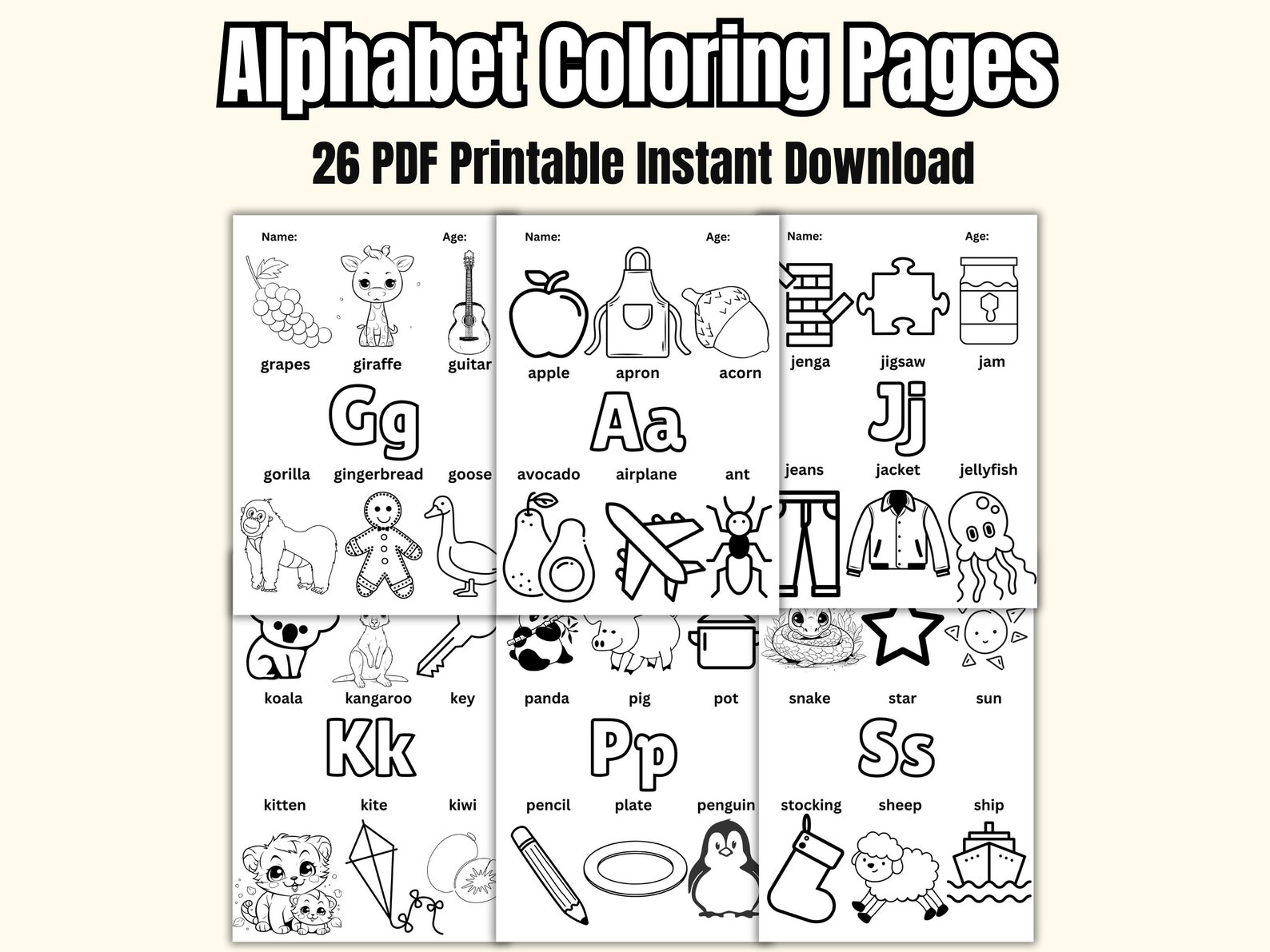 Alphabet Coloring in Pages for Kids | Preschool Worksheet | Printable ...