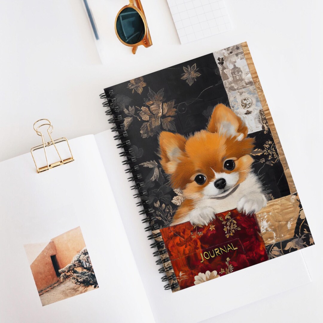 Shiba Inu Puppy Spiral Notebook, Floral Design, Gift for Dog Lovers - Etsy