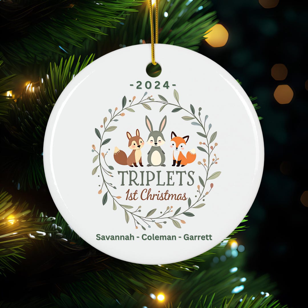 Triplets, 1st Christmas Triplets, Triplets Gift, Personalized Gift ...