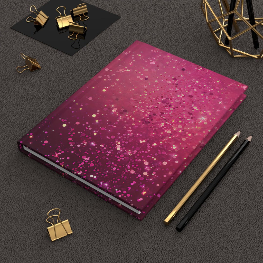 Pink Aurora Borealis Journal, Modern Aurora Design, Deep Pink Notebook ...