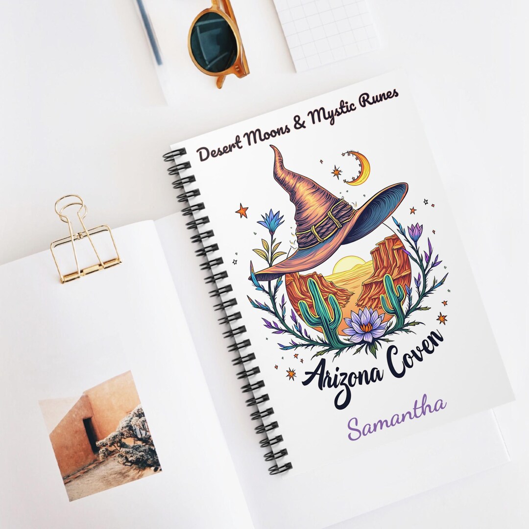 Desert Witch Coven Notebook, Arizona Halloween Theme, Ruled Spiral - Etsy