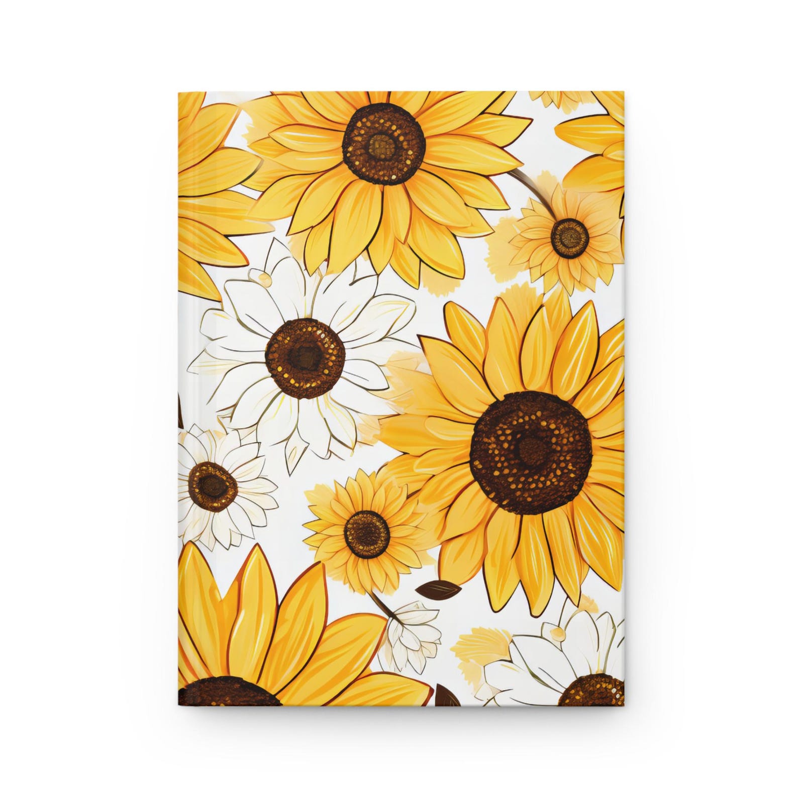 Sunflower Journal, Hand-drawn Floral Design, Lined Pages - Etsy