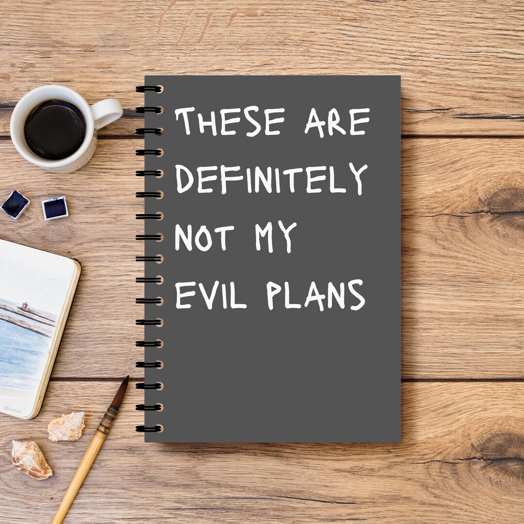Sarcastic Spiral Notebook, Definitely Not My Evil Plans, Ruled Pages ...