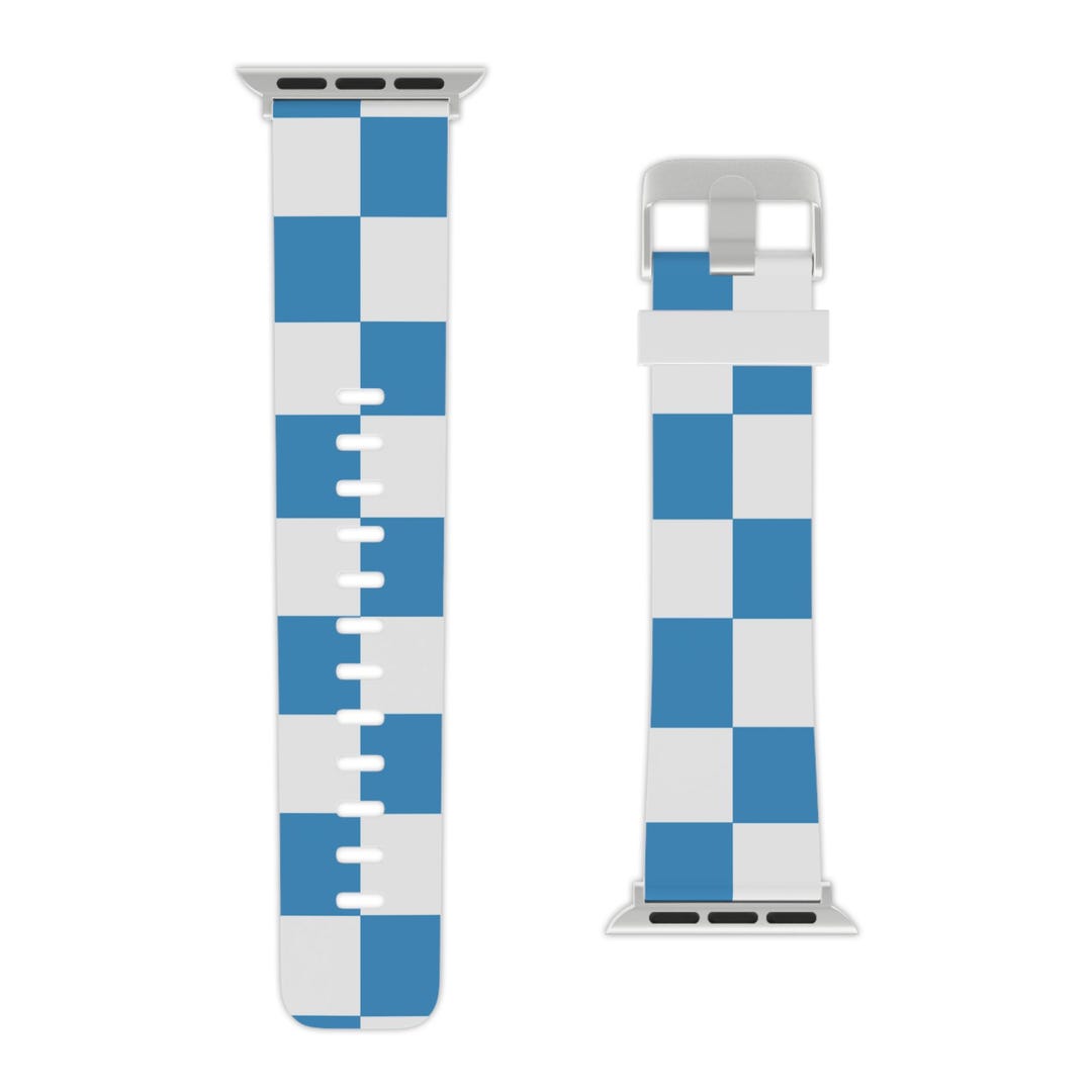 Blue White Checkerboard Watch Band for Apple Watch | Checker Strap - Etsy