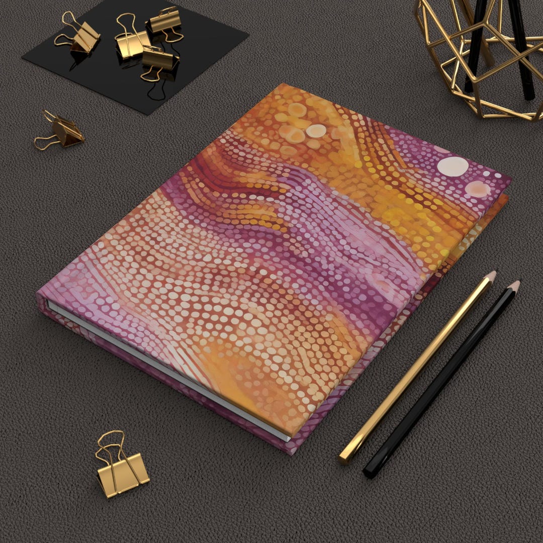 Purple Dot Journal, Faux Paint Dot Journal, Hardcover Journal, Lined ...