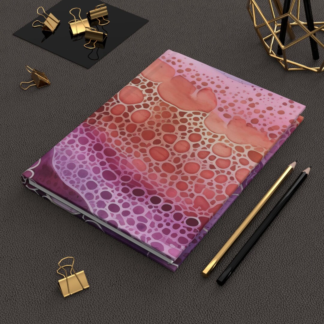 Purple Dot Journal, Faux Paint Dot Journal, Hardcover Journal, Lined ...