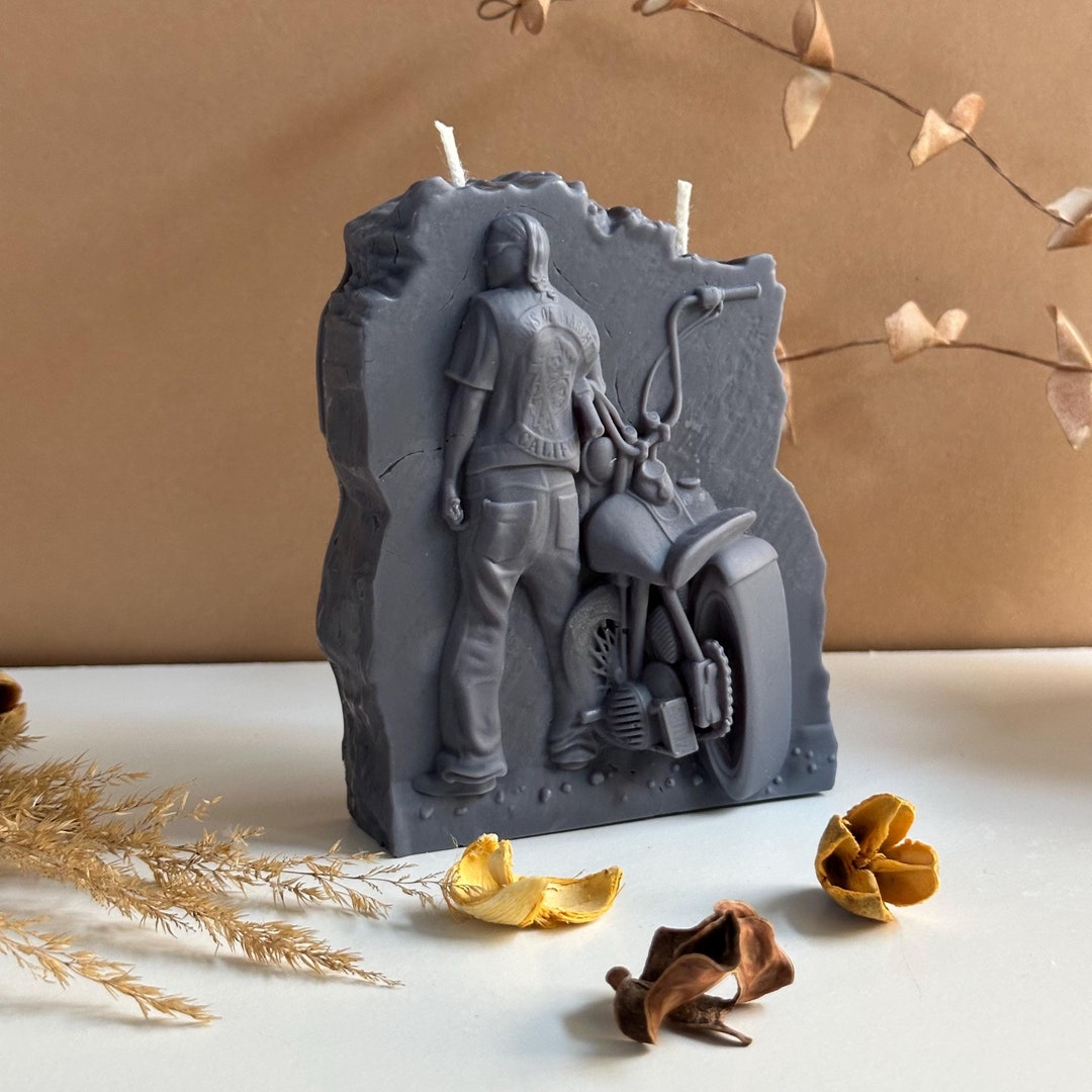 Motorcycle Candle Gift for Biker Fathers Day Gift Motorbike Gift for ...