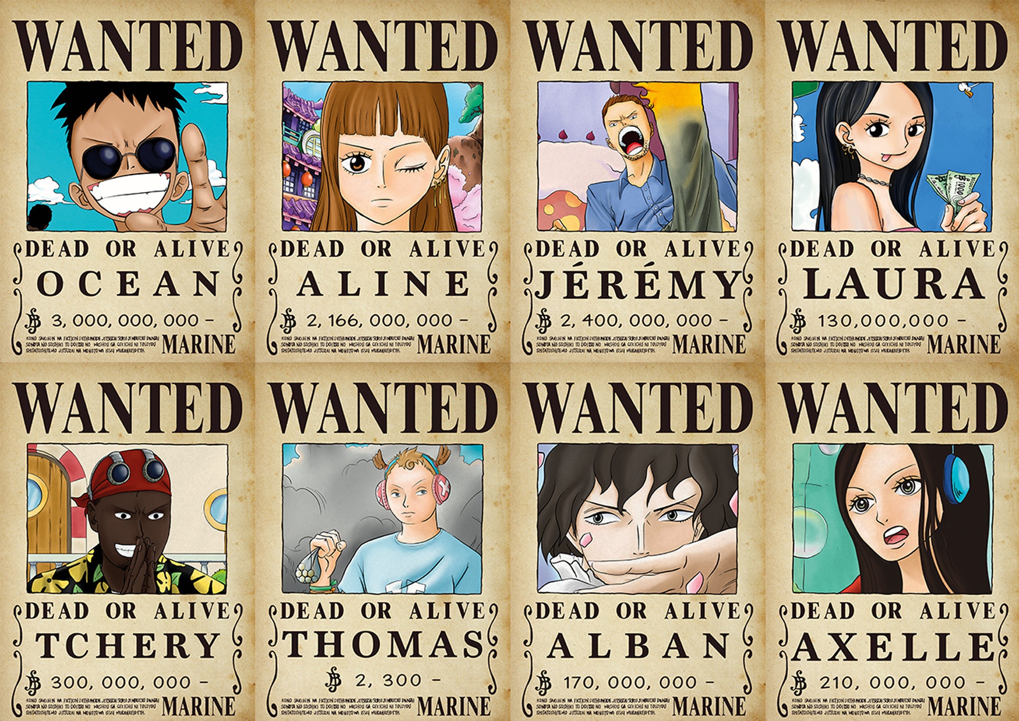 Affiche wanted personnalisée One Piece - A4-A3, avis de recherche d ...