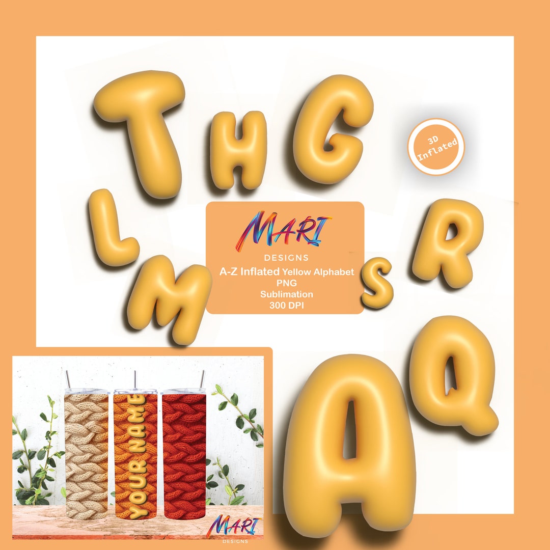 3D Puff Letters Alphabet Sublimation Png Letters Sublimation - Etsy ...