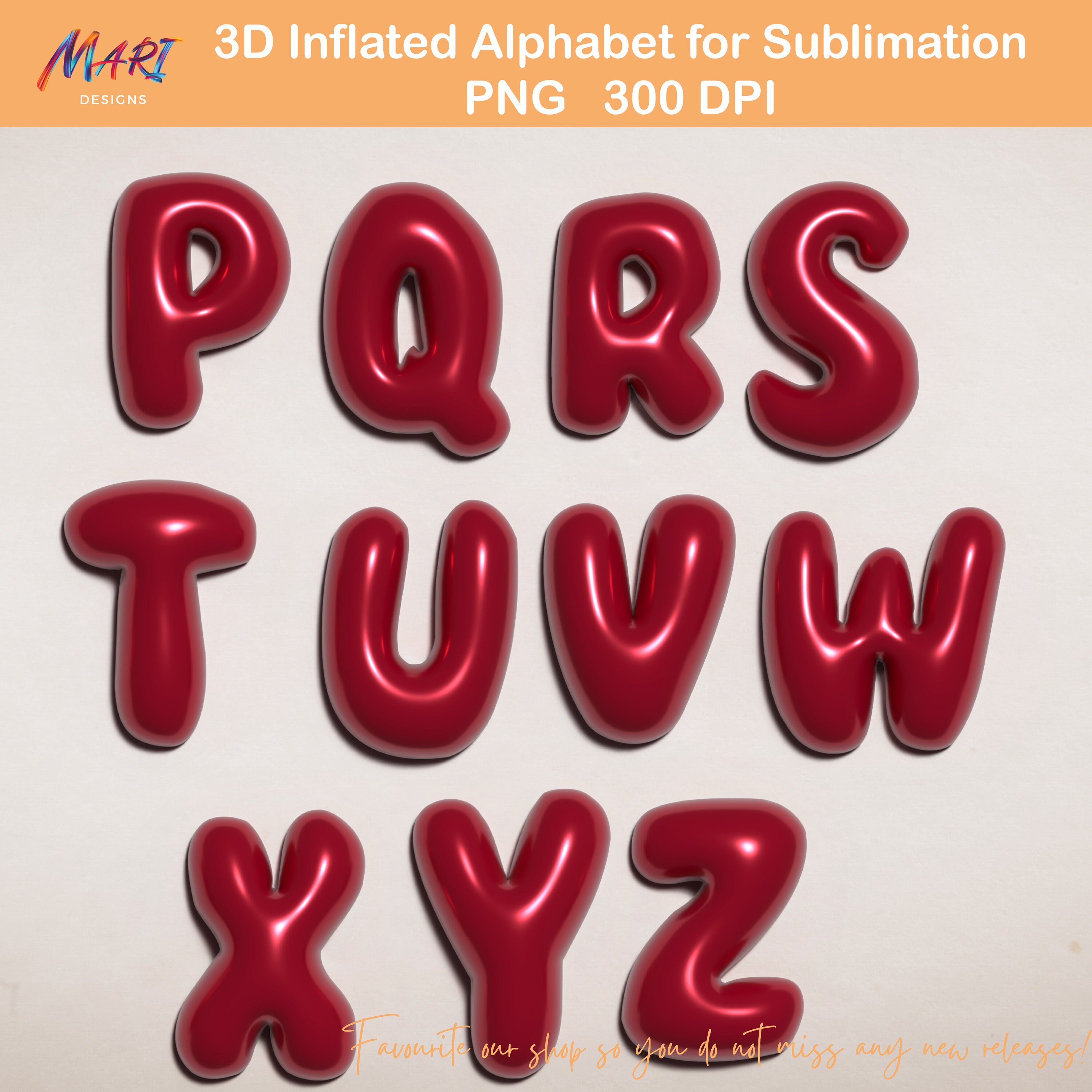 3D Puff Letters Alphabet Sublimation Png Letters Sublimation Doodle ...