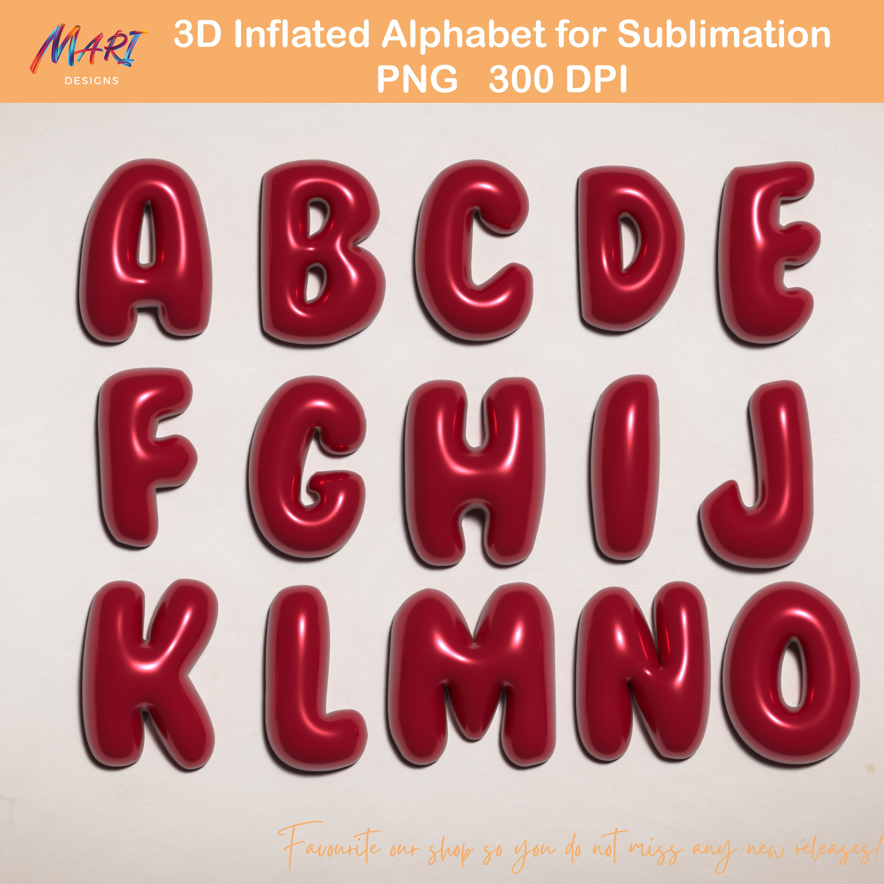 3D Puff Letters Alphabet Sublimation Png Letters Sublimation Doodle ...