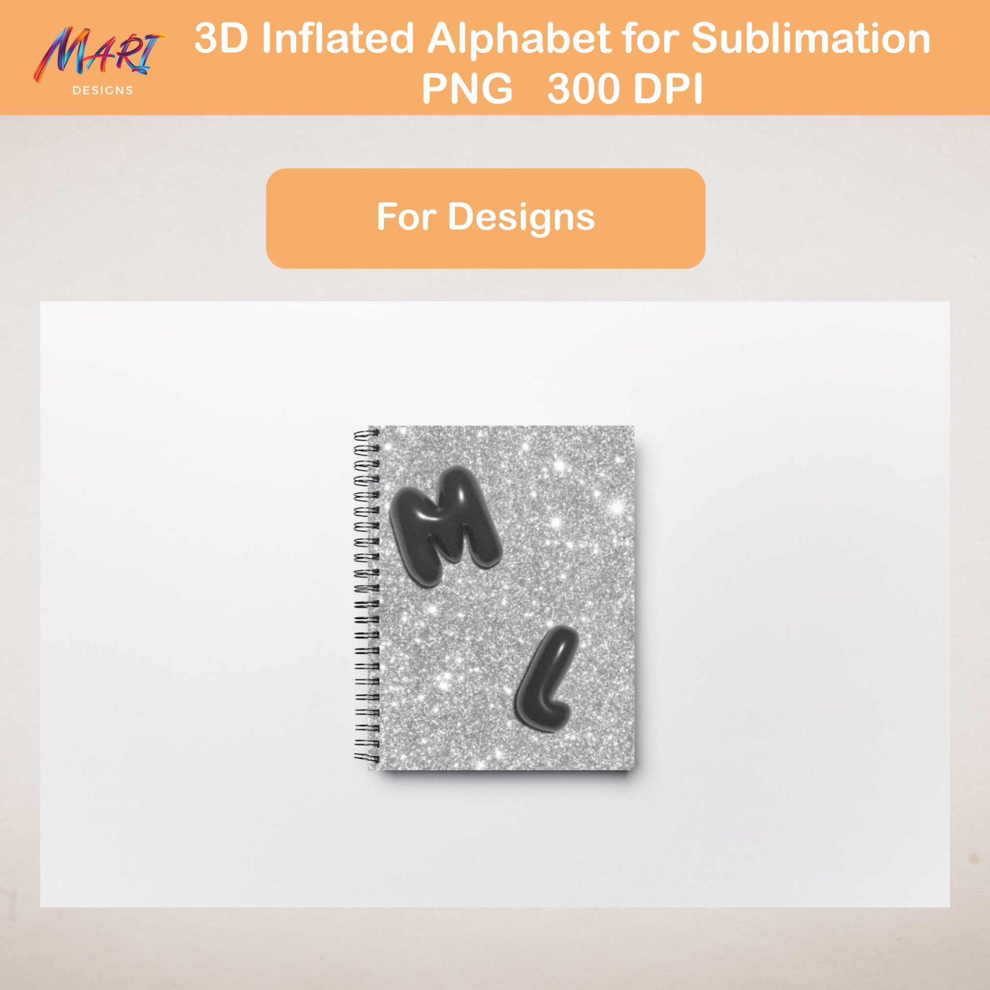 3D Letters Puffy Alphabet Sublimation Png Letters Sublimation Doodle ...