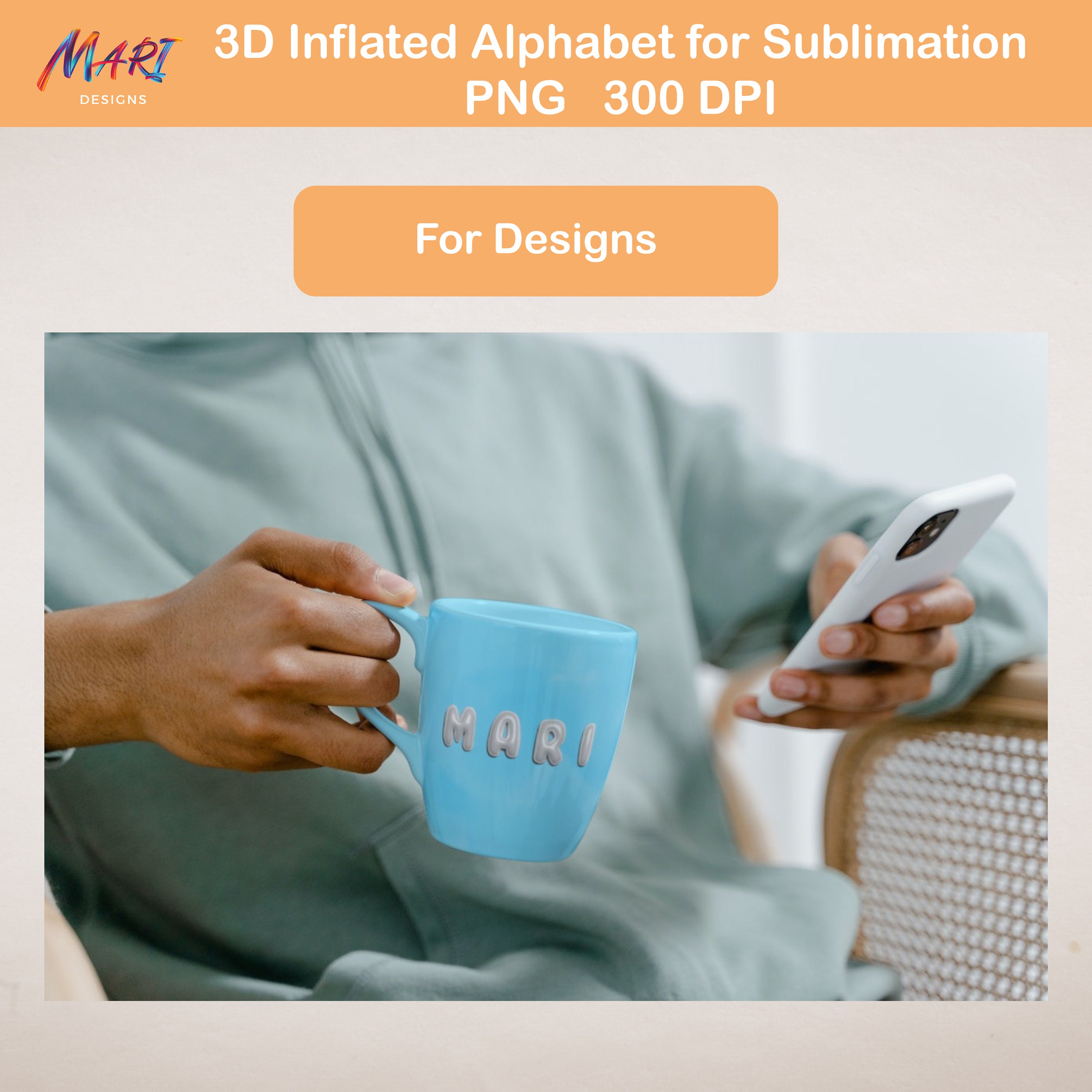3D Letters Puffy Alphabet Sublimation Png Letters Sublimation Doodle ...
