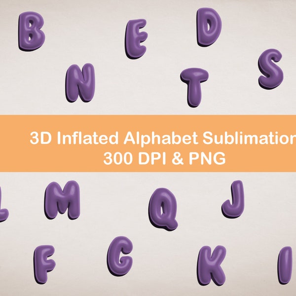 Inflated Letters Png - Etsy