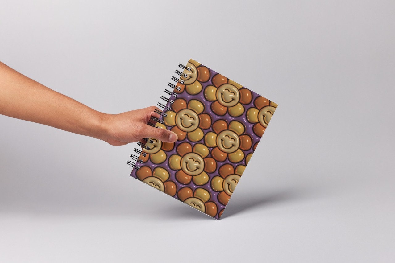 3D Inflated Flowers Puff Seamless Pattern Pack Bubble Puff Flowers Wrap ...