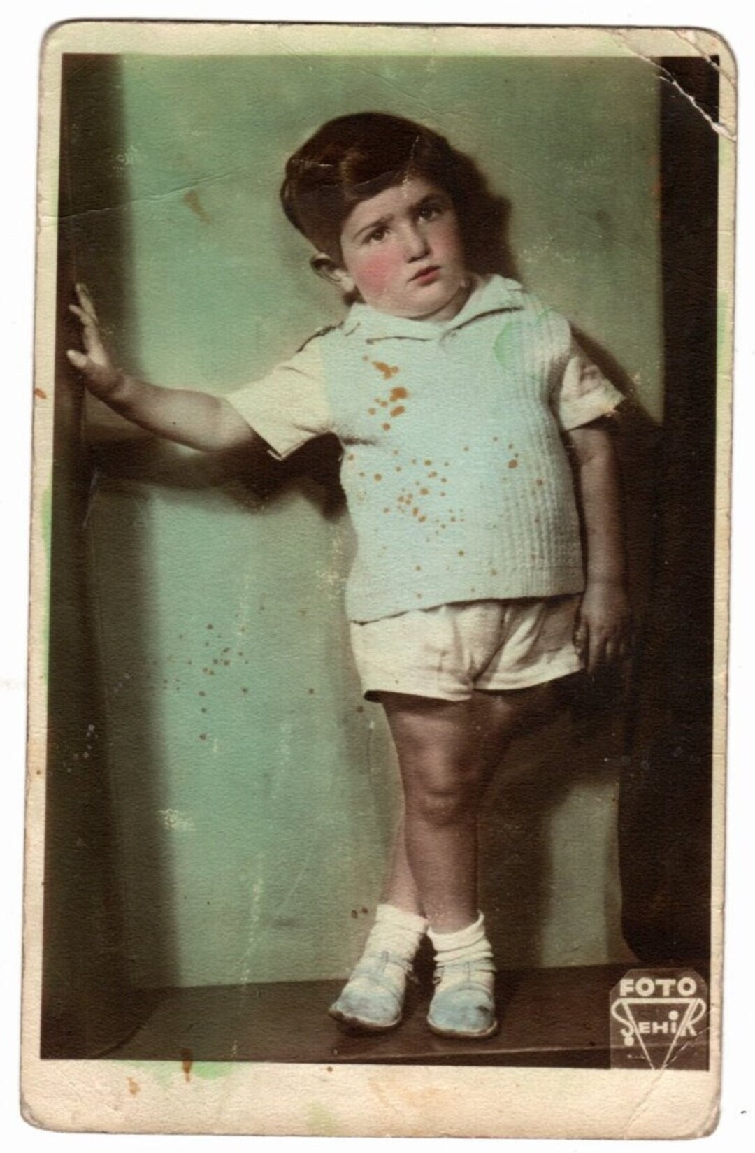 A Beautifully Hand-coloured Photograph of A Little Boy With an Innocent ...