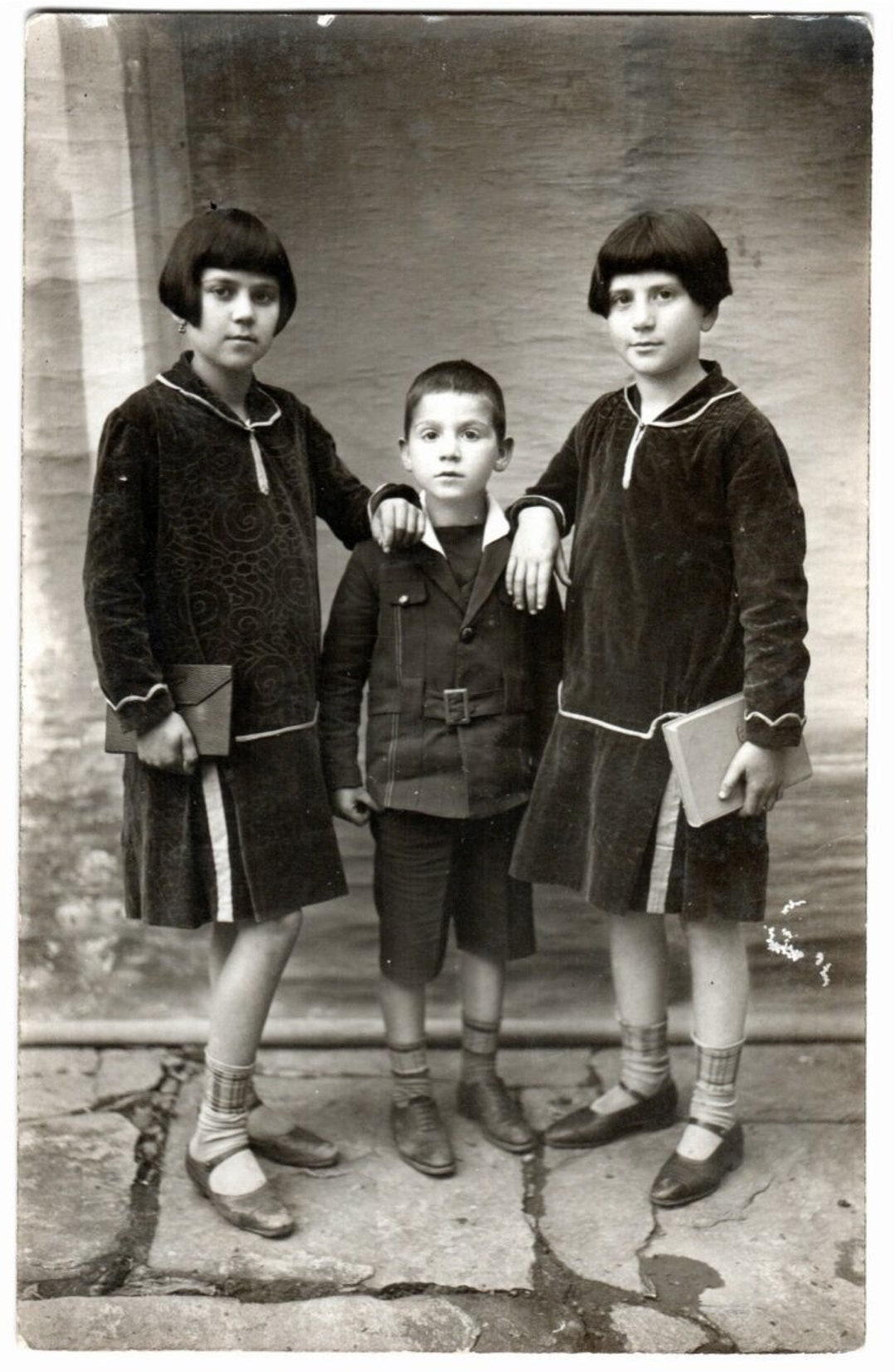 Vintage Photograph of Twin Sister and Younger Brother. A Striking 1928 ...