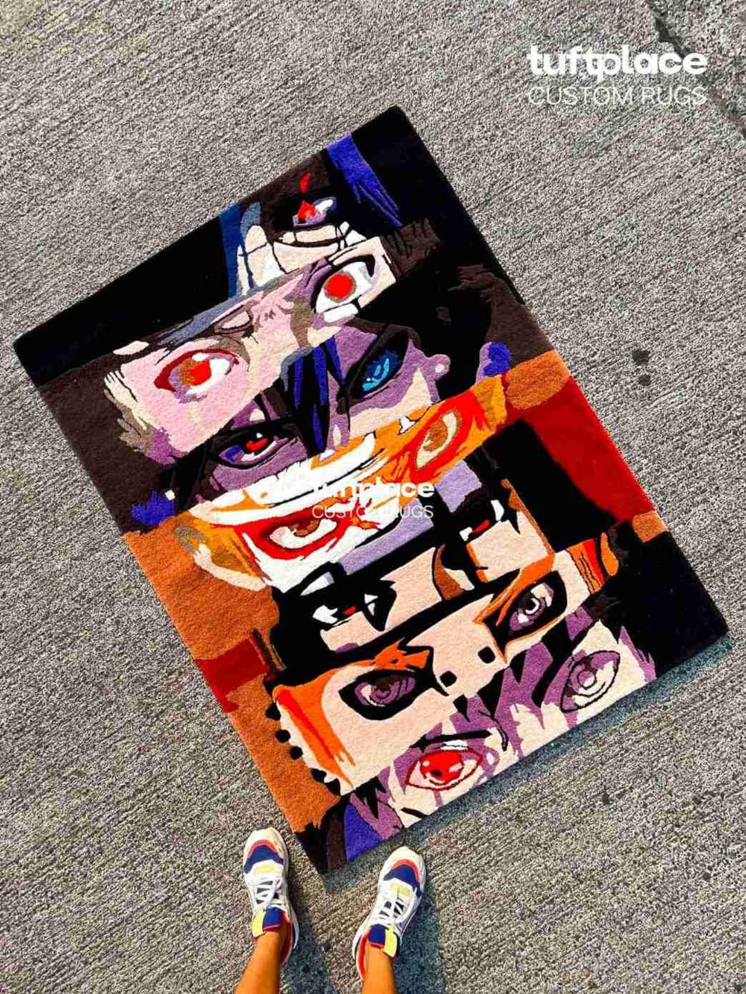 Anime Eyes Hand Tufted Rug, Anime Carpet, Sharingan Rinnegan Art ...