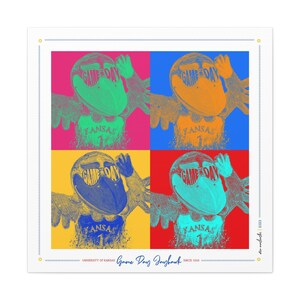 Wave the Wheat Jayhawk | Pop Art Pattern | Canvas Print | Kansas | KU ...