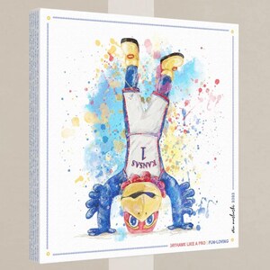 KU Jayhawk Fun-loving Art - University of Kansas Splatter Paint Canvas ...