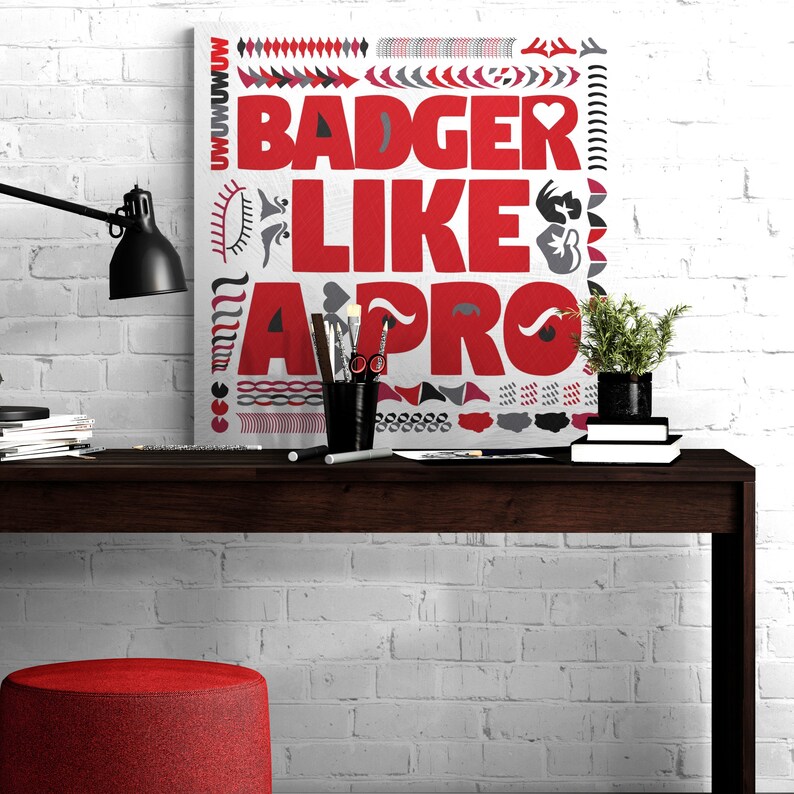 UW Bucky Badger Word Art Print: University of Wisconsin - Etsy