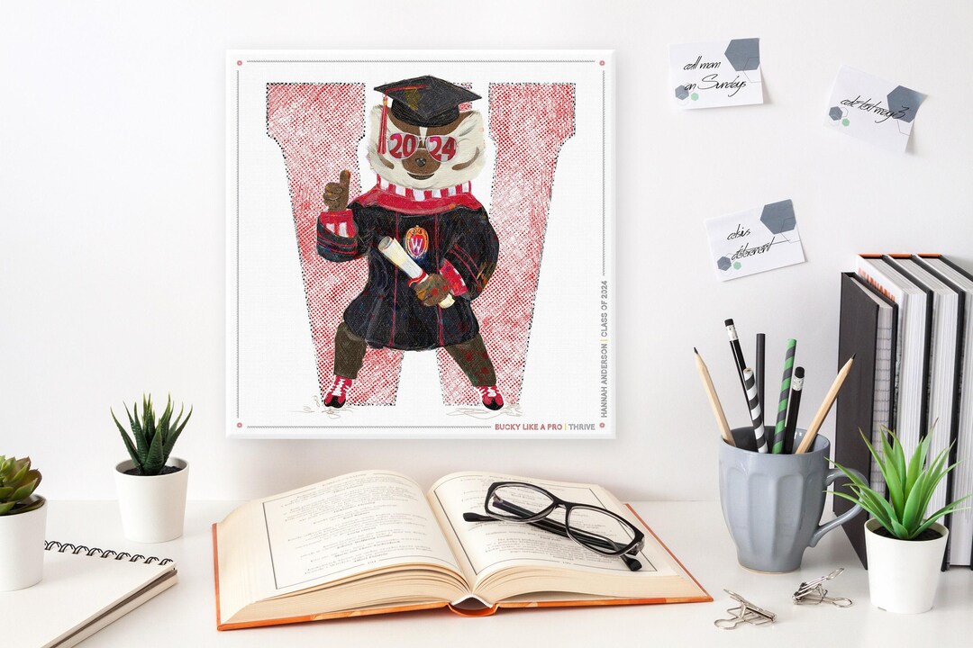 UW Personalized Bucky Badger Graduation Art: Wisconsin Canvas Print ...