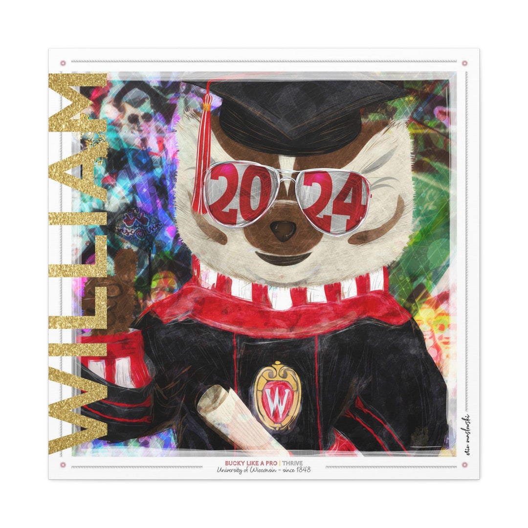 Personalized Custom Wisconsin Graduation Canvas Print | Personalised UW ...