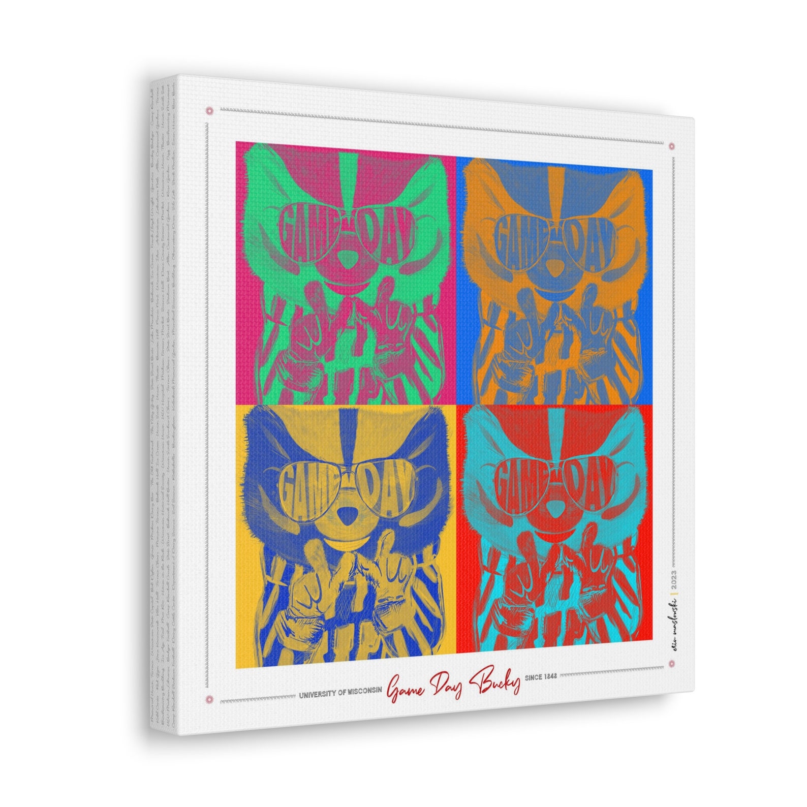 Bucky Like a Pro Pop Art Pattern Canvas Print Wisconsin Art UW Gift ...