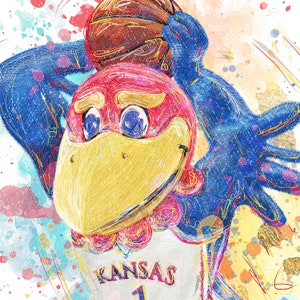 Jayhawk Like a Pro | Hoopster | Splatter Paint KU Art | Kansas ...