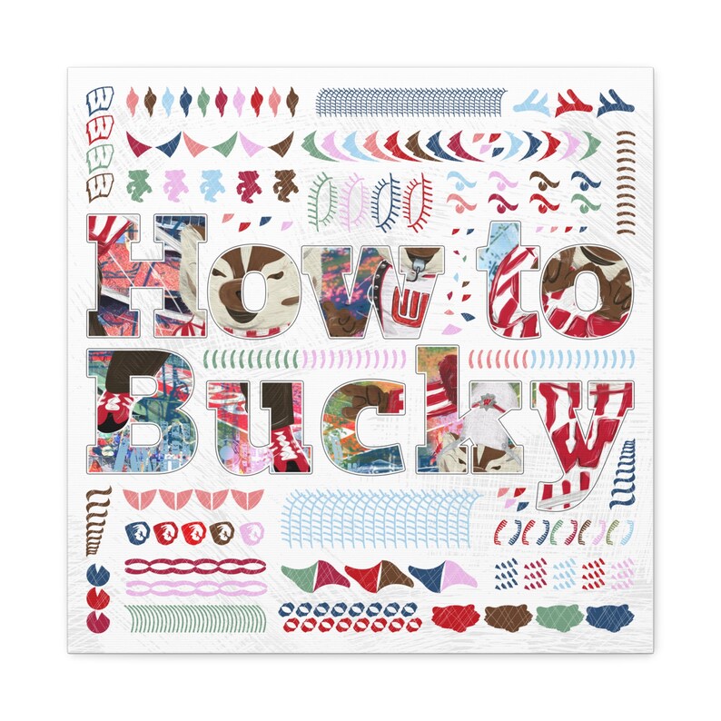 How to Bucky Word Art University of Wisconsin Artwork Bucky Badger Art ...
