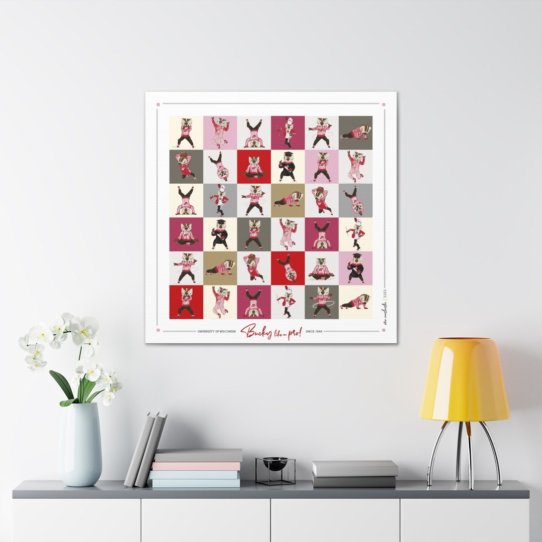 Bucky Like a Pro Pop Art Pattern Wisconsin Art UW Gift University of ...