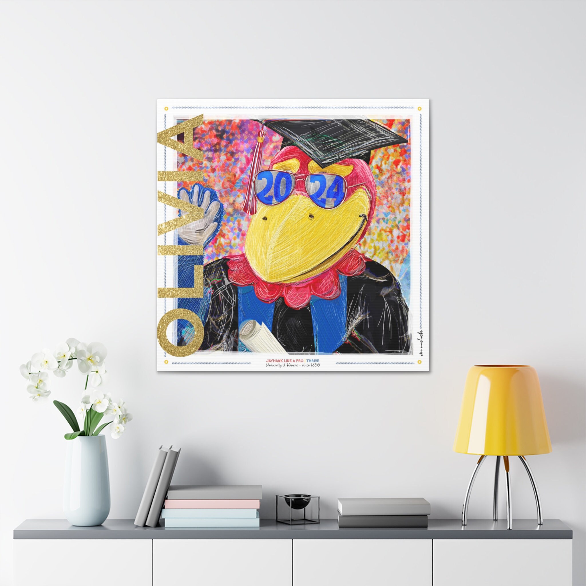 Personalized Custom Kansas Graduation Canvas Print Personalised KU ...