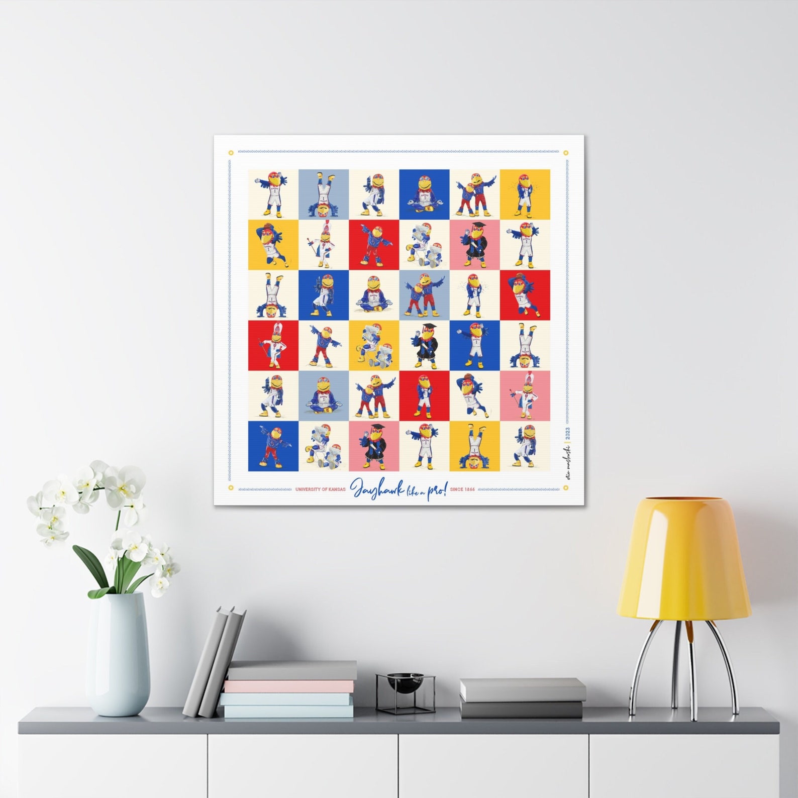 Jayhawk Like a Pro | Pattern | Canvas Print | Pop Art | Kansas | KU ...