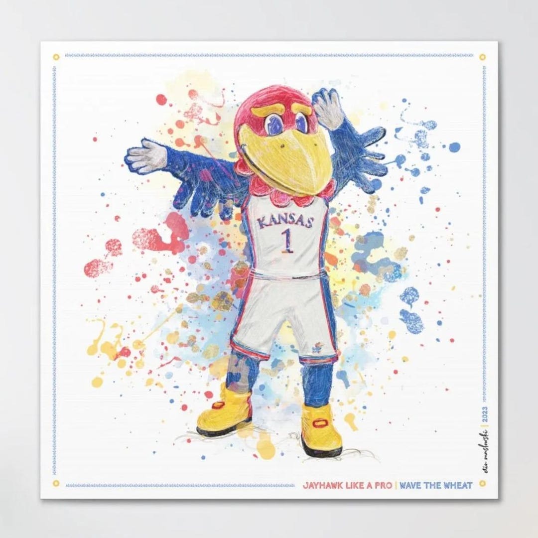 KU Jayhawk Wave the Wheat Art: University of Kansas Splatter Paint ...