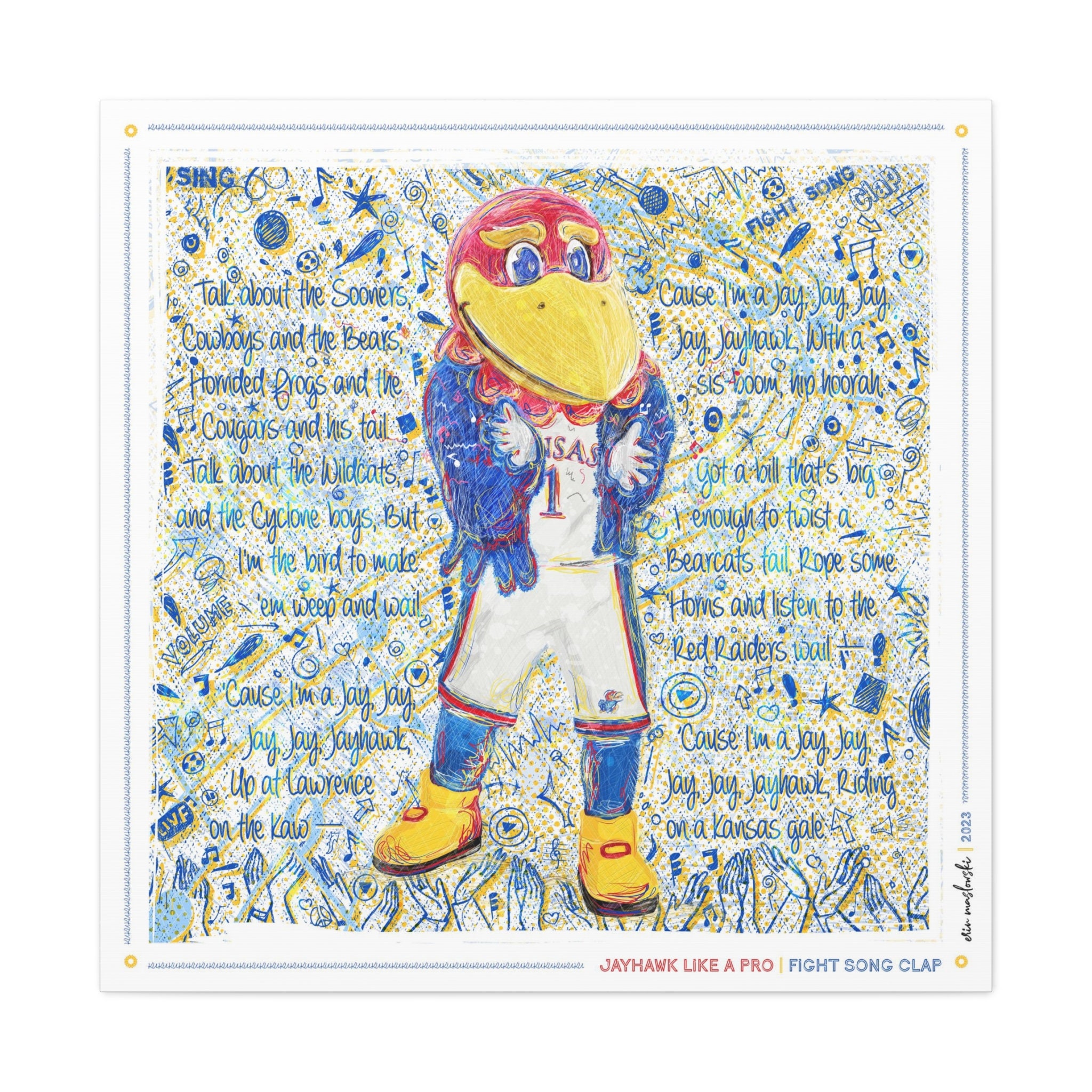 Jayhawk Like a Pro Fight Song Clap Sketches Kansas Mascot KU Gift ...
