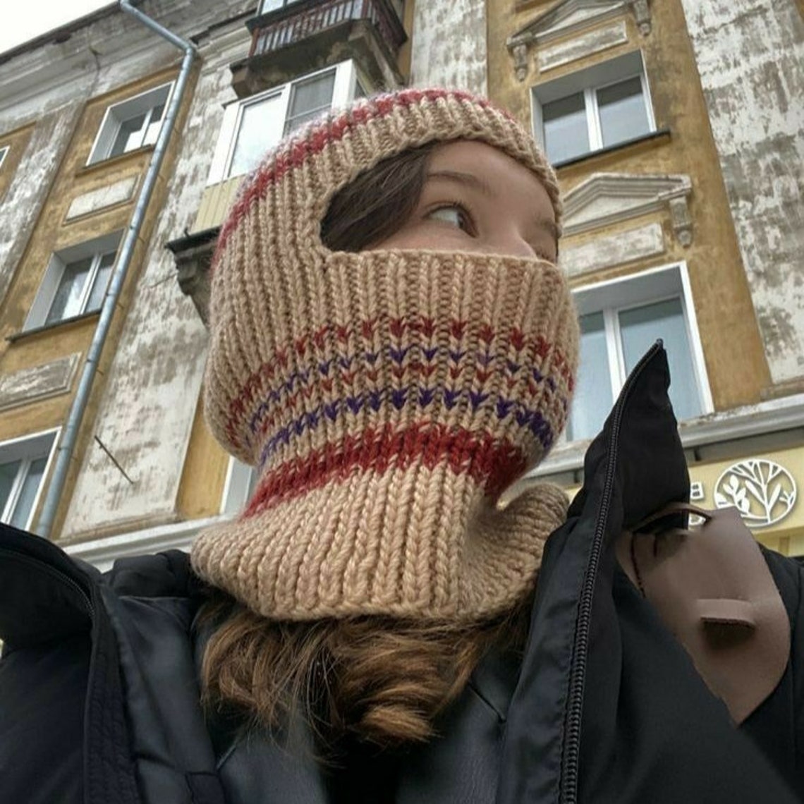 Crochet Balaclava, Winter Hats, Hand Knit Balaclava, Unisex Balaclava ...