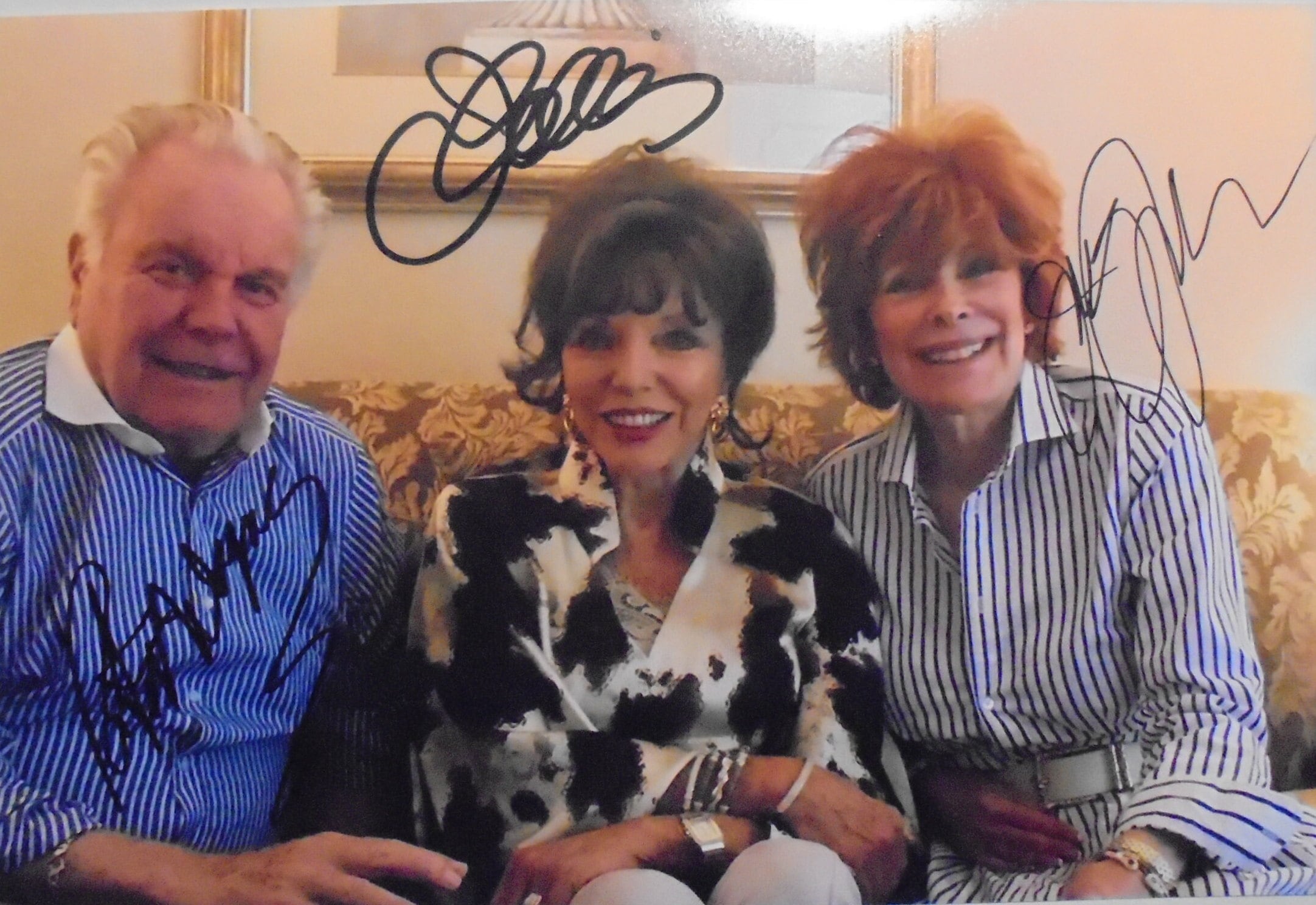 Robert Wagner/jill St John/joan Collins Original Autograph Large Photo ...