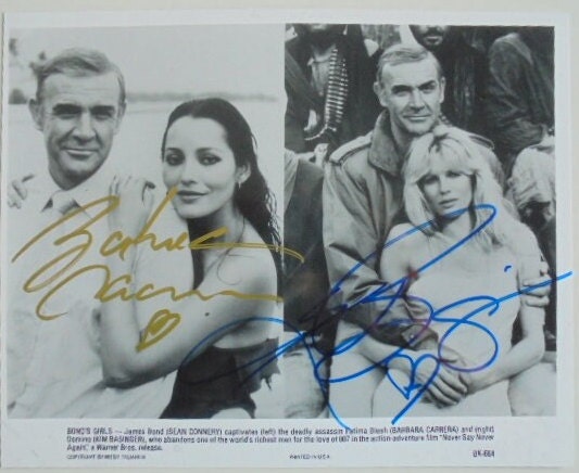 Kim Basinger & Barbara Carrera Original Autograph james - Etsy