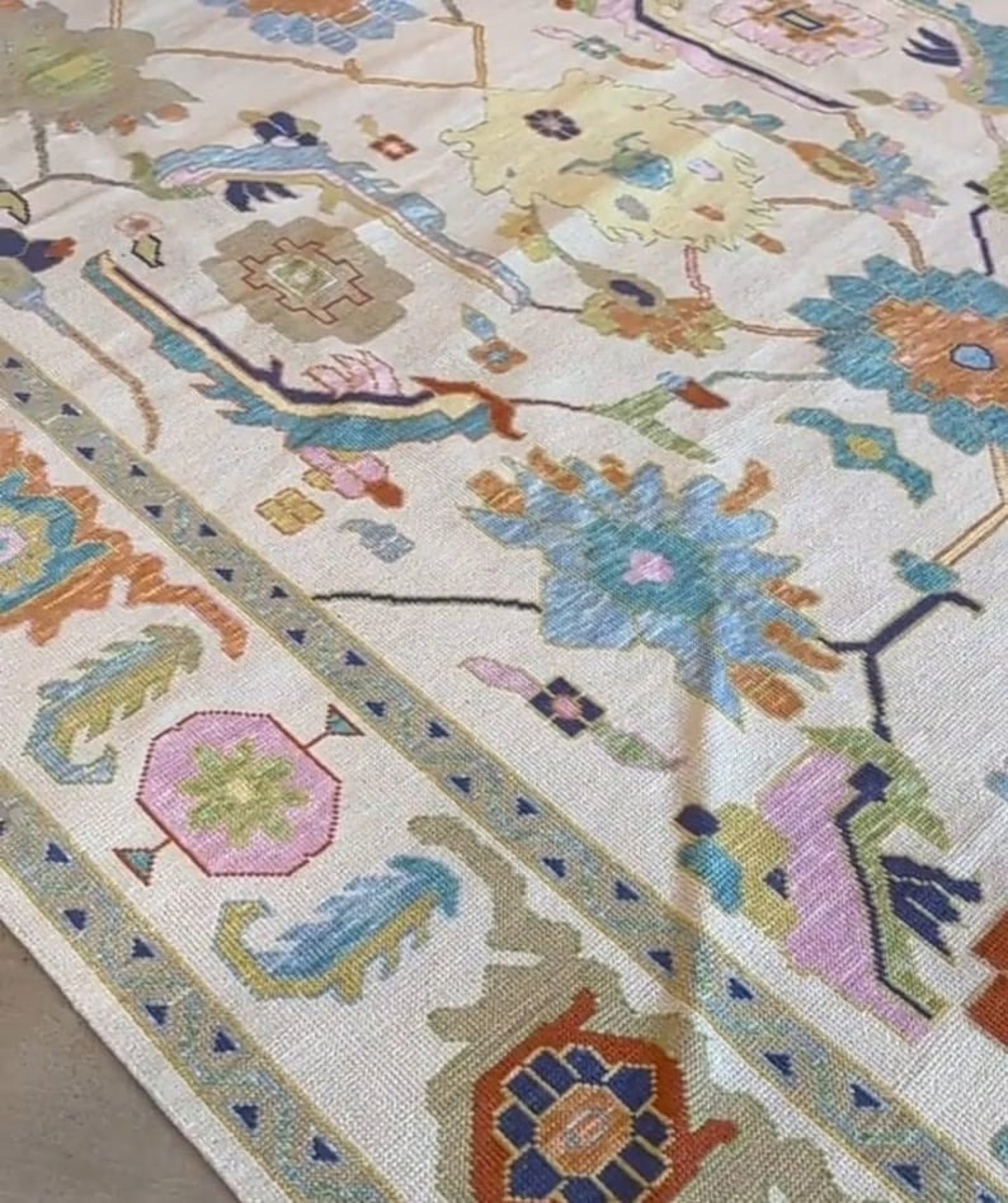 Hand Knotted Oushak Rug, Hand Knotted Rug, Hand Knotted Wool Rug, 8x10 ...