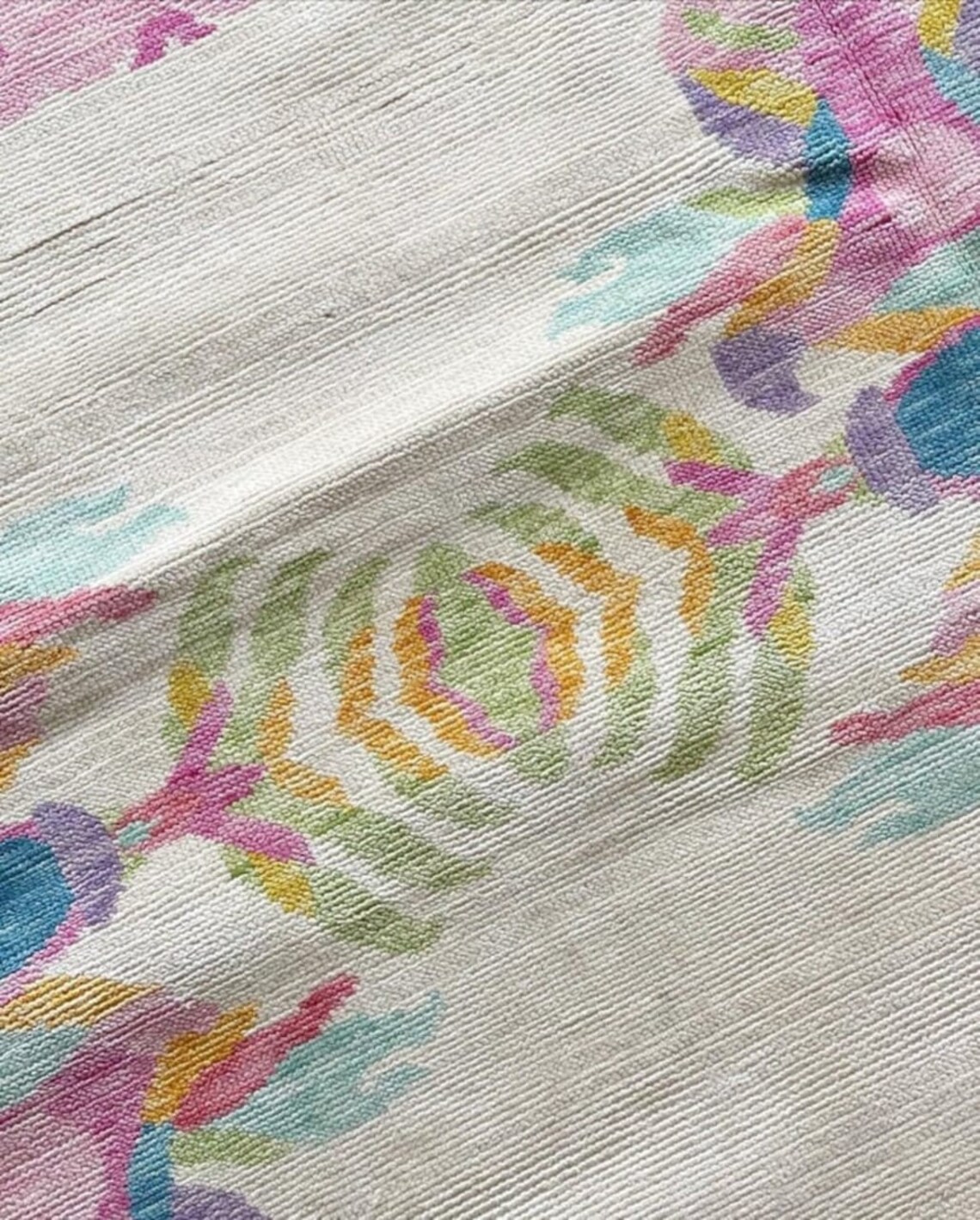 Hand Knotted Oushak Rug, Pink Hand Knotted Rug, Hand Knotted Wool Rug ...