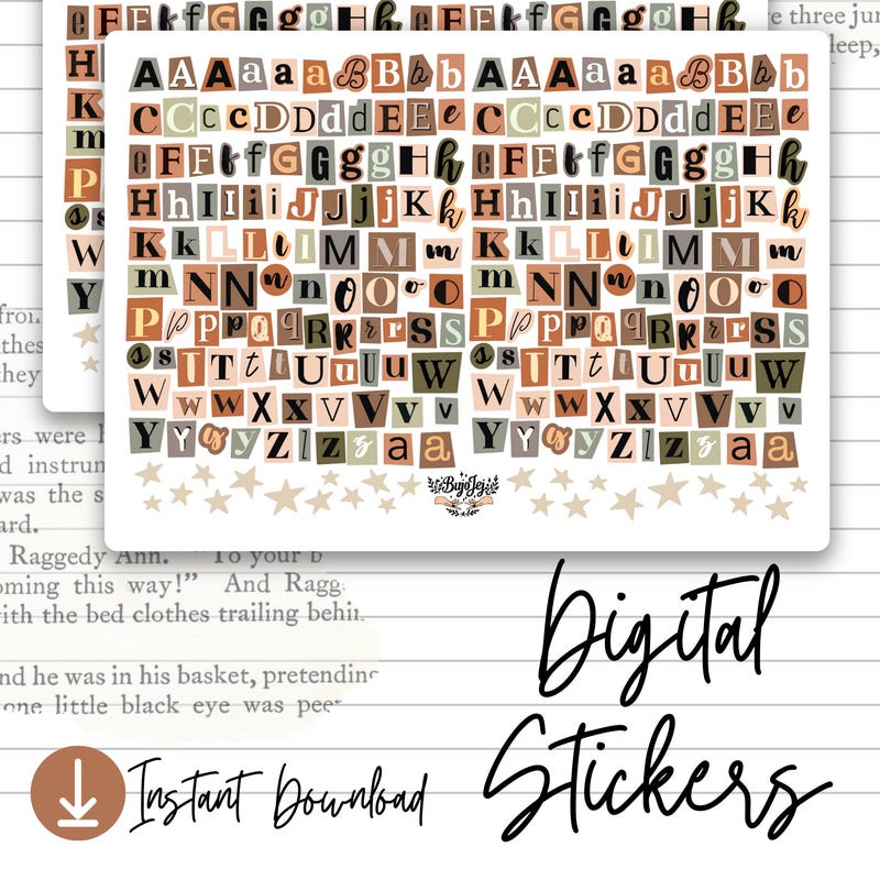 Alphabet Stickers - Etsy