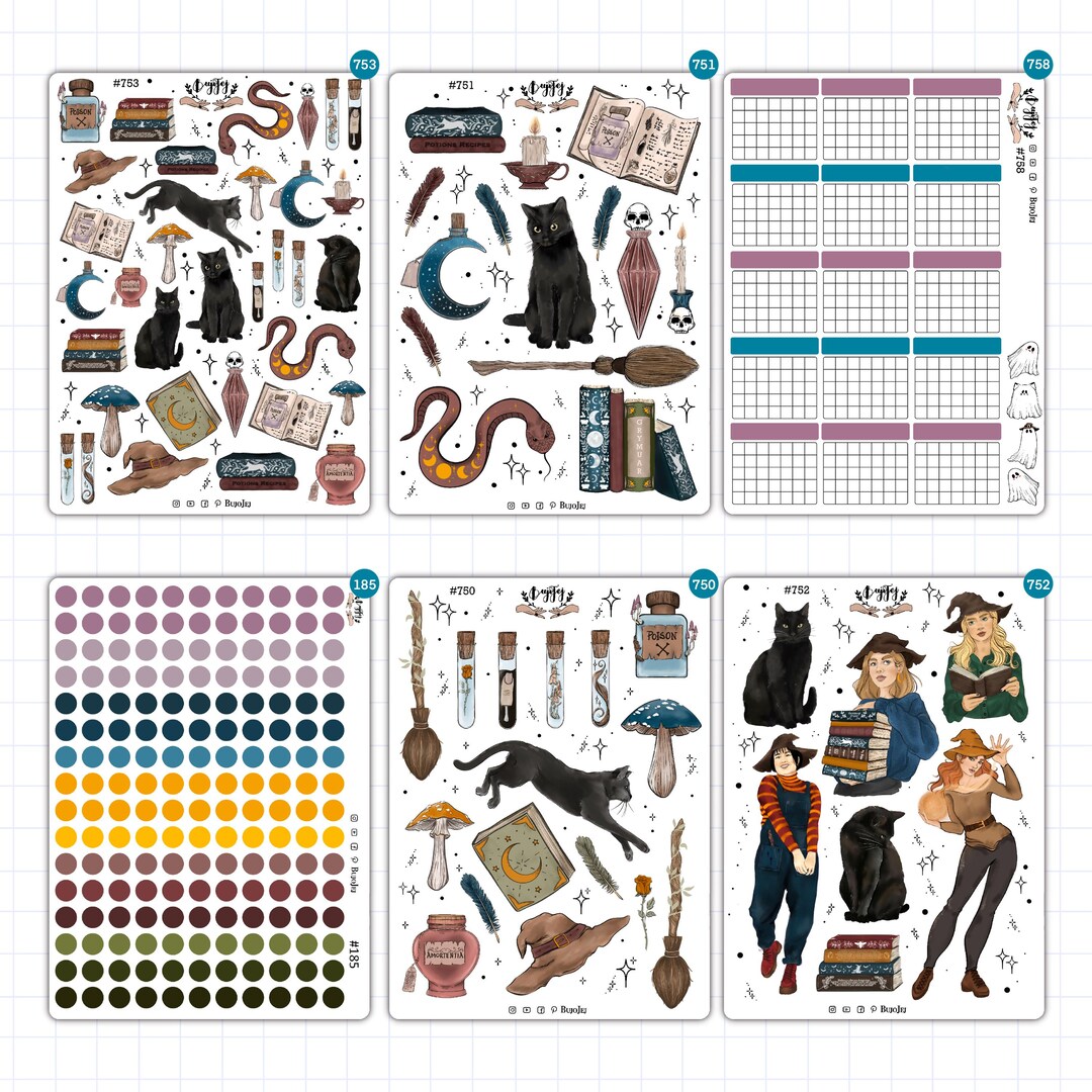 Spooky Season Sticker Sheet | Stickers for Bullet Journal | Stickers ...