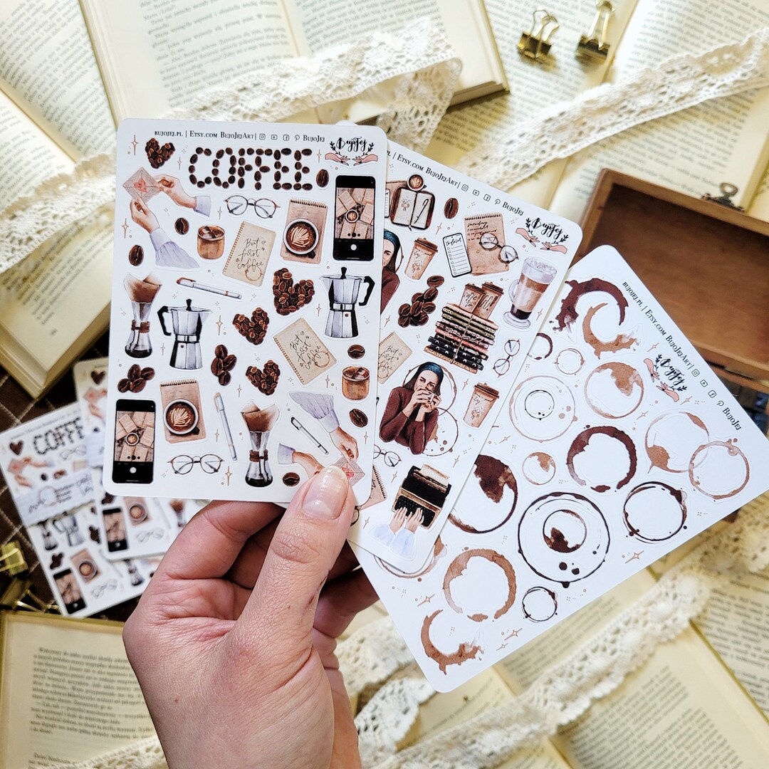 Coffee Journaling Sticker Set | Cozy Coffee Aesthetic Mini Sticker ...