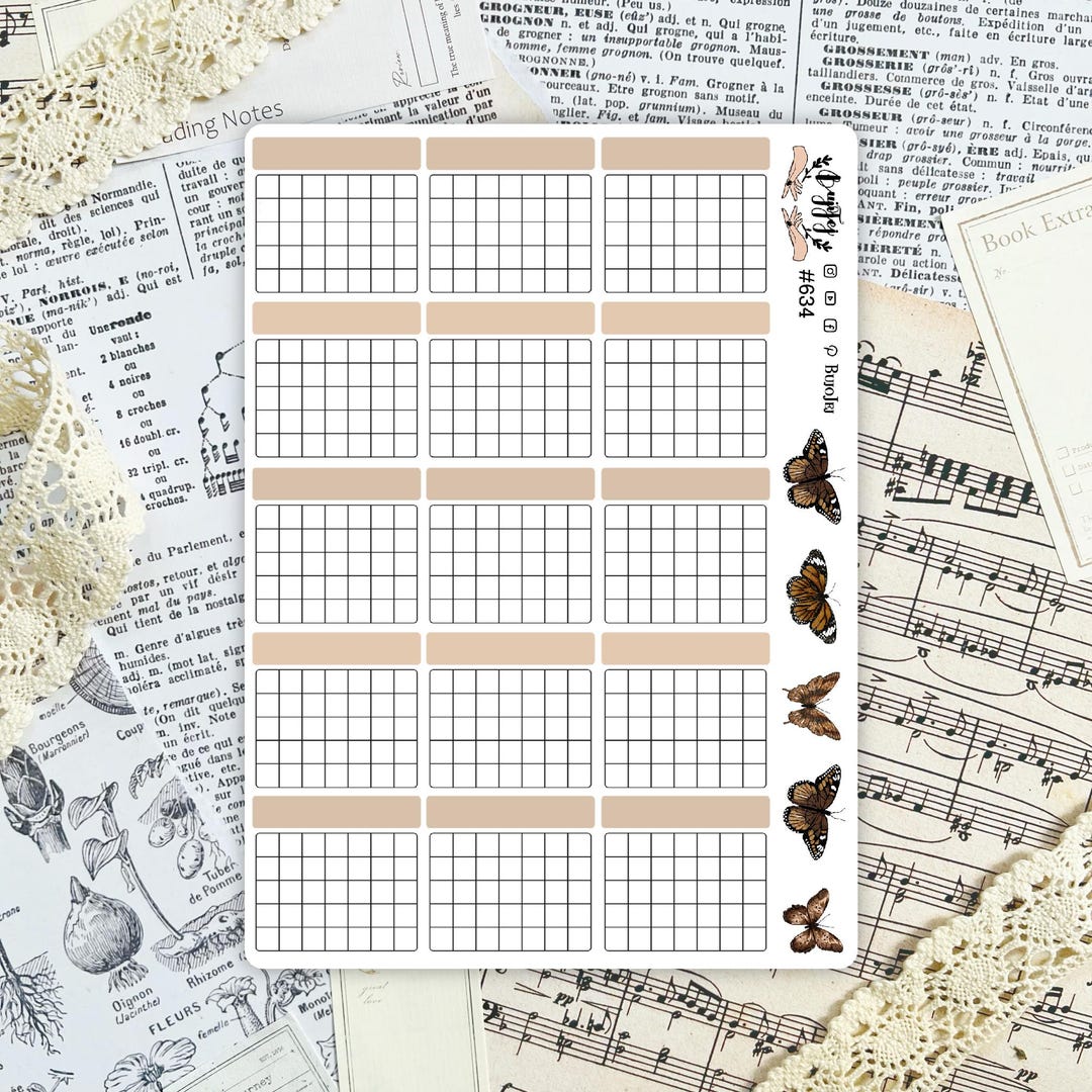 Habit Tracker Sticker Sheet | Tracker Stickers | 34 Self-adhesive ...